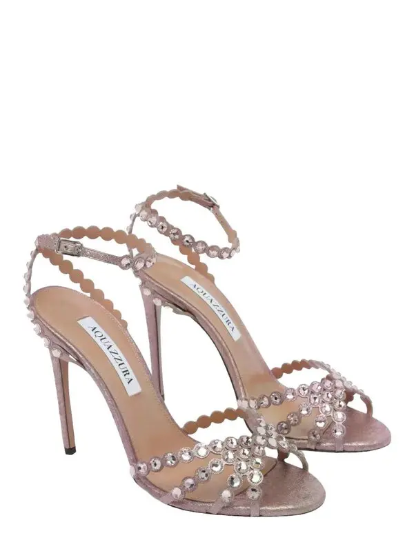 AQUAZZURA Tequila Sandals 105 Embellished Stiletto Sandals - Pink