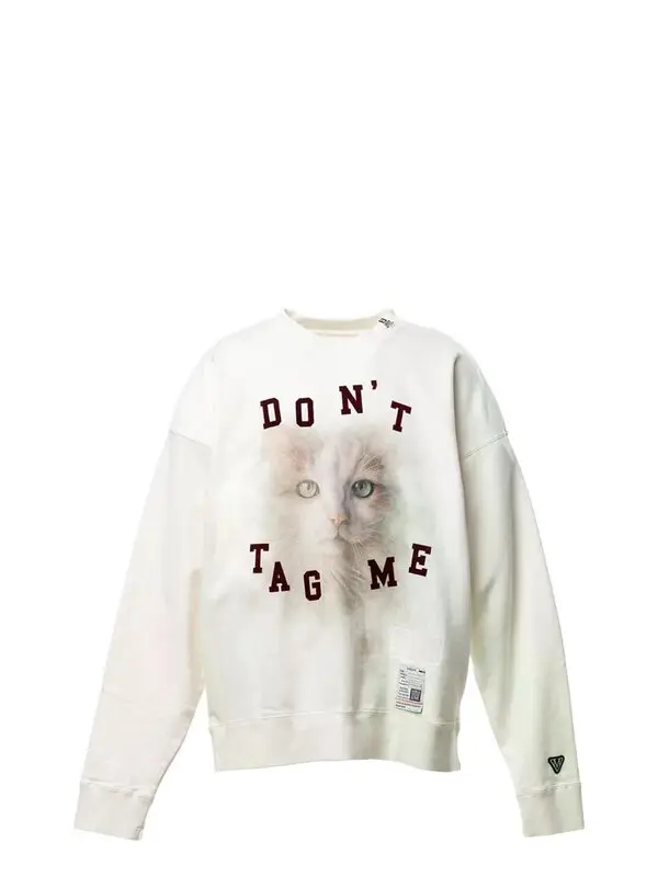Mihara Yasuhiro Cat Print Crewneck Sweatshirt - Neutrals