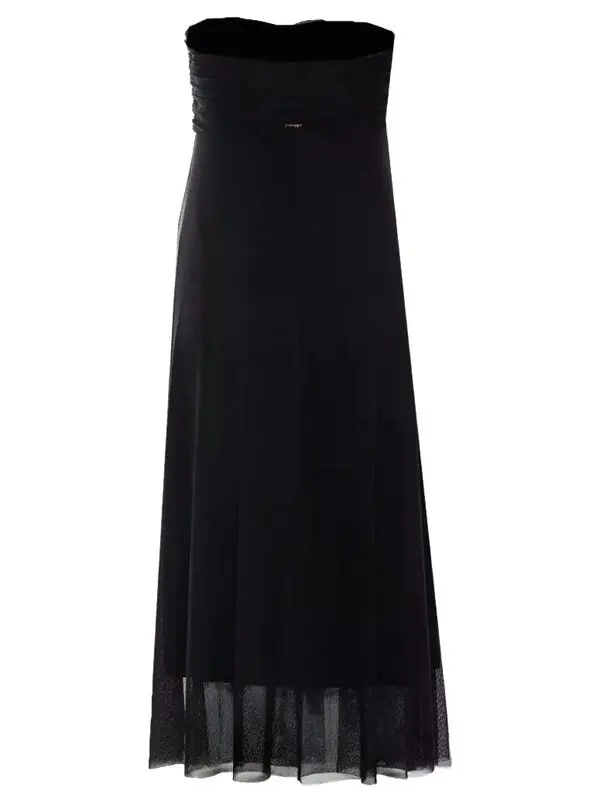 TWINSET Off-shoulder Flared Maxi Dress - Black