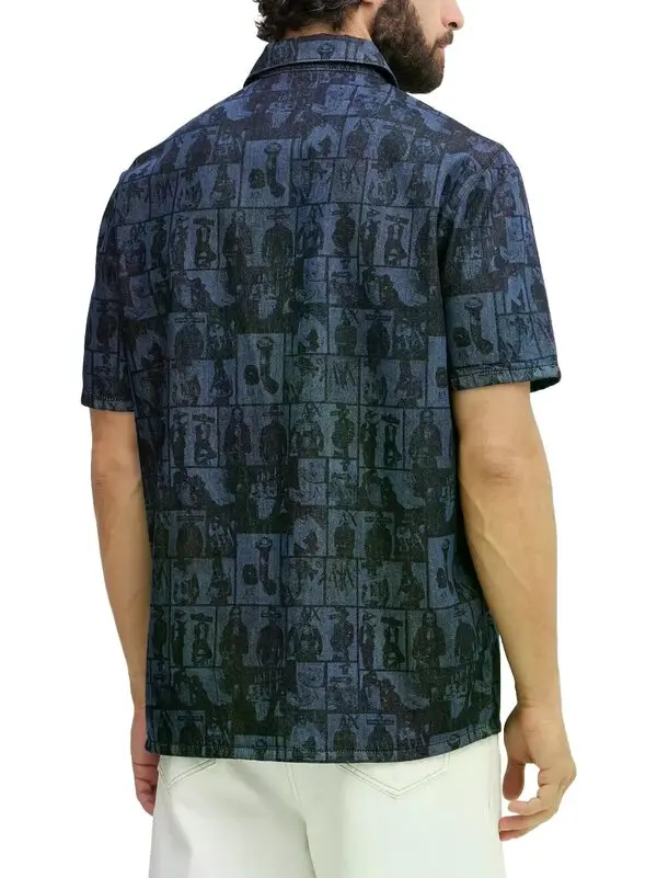 Armani Exchange Short-sleeved Denim Shirt - Blue