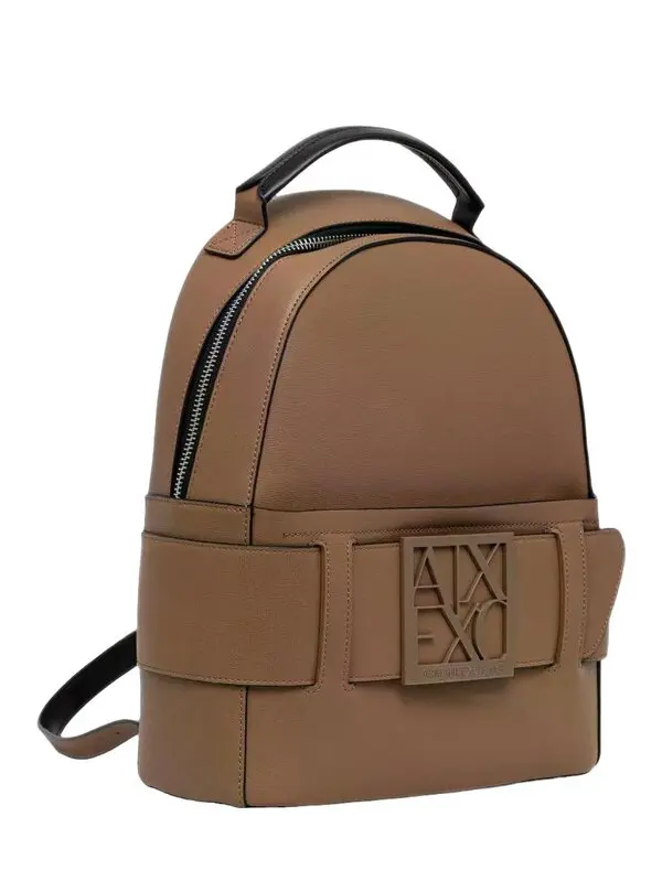 Armani Exchange Logo Plaque Backpack - Neutrals