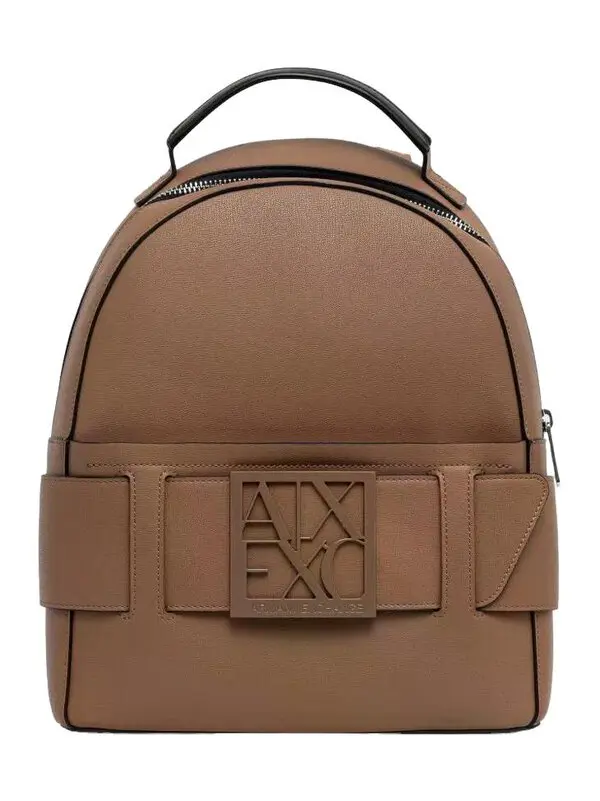 Armani Exchange Logo Plaque Backpack - Neutrals