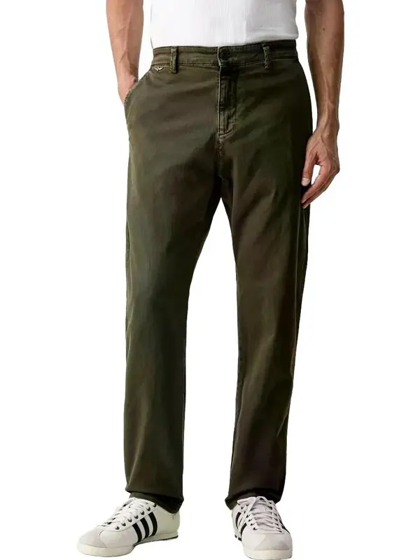 AERONAUTICA MILITARE Straight-leg Trousers With Rear Logo Patch - Green