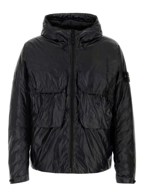 Stone Island Light Nylon 3l-tc Hooded Jacket - Black