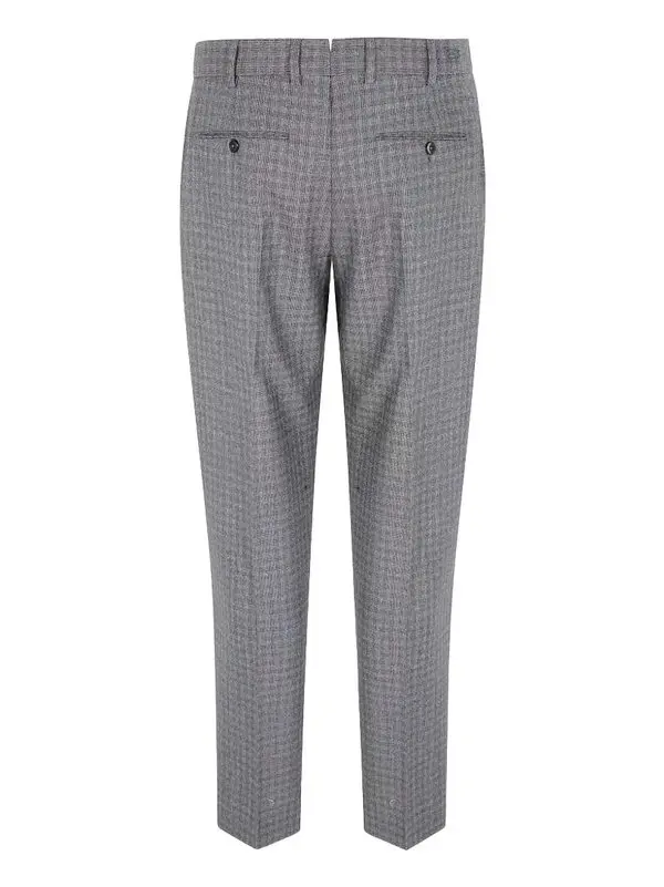 PT TORINO Wool Check Pattern Tailored Trousers - Grey