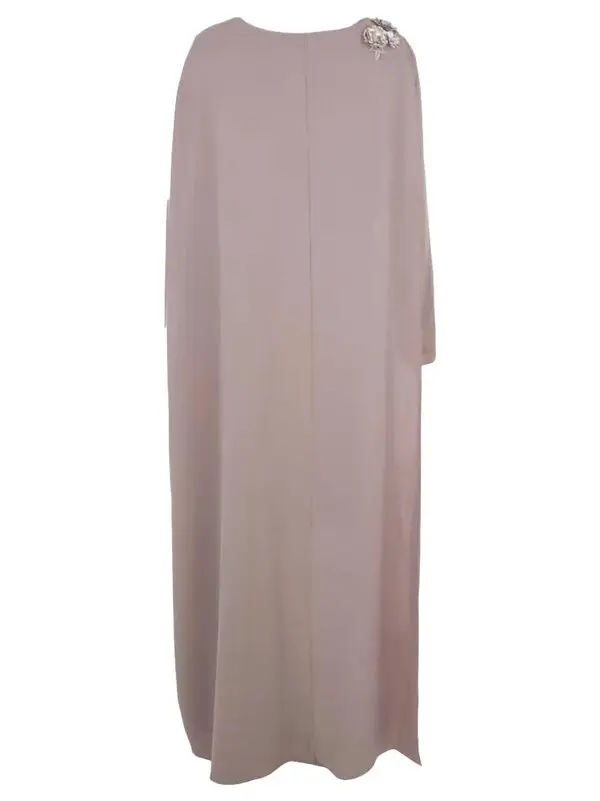 LOODYANA Floral Embellished Cape Overlay Maxi Dress - Neutrals