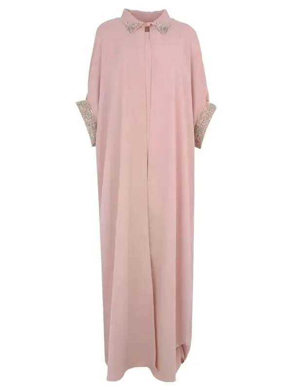 LOODYANA Embroidered Cape-style Maxi Dress - Pink