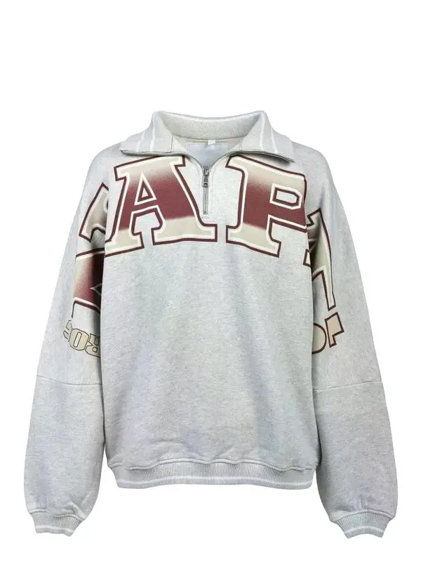 NAPA BY MARTINE ROSE Graphic Print Half-zip Sweater - Grey