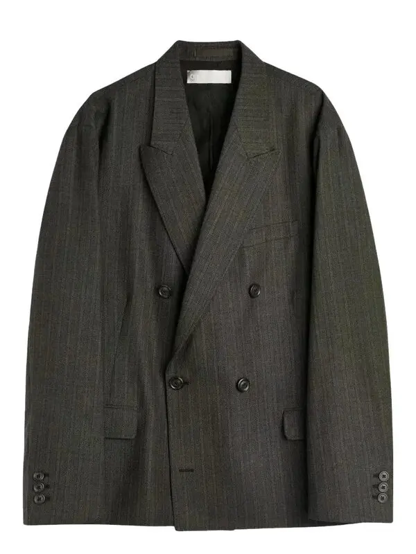 Our Legacy Double-breasted Striped Blazer - Grey