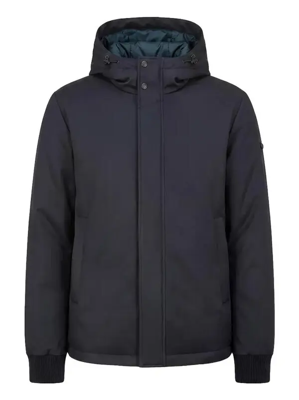 Peserico Drawstring Hood Zip-up Jacket - Blue