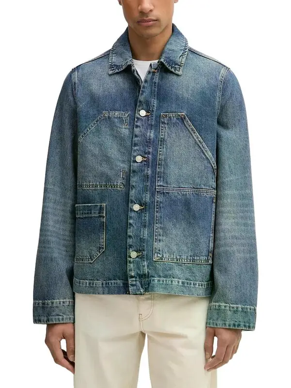 ALLSAINTS Contrast-stitch Denim Jacket - Blue