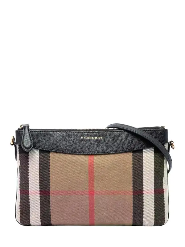 Burberry Mega Check Canvas Peyton Crossbody Bag - Brown