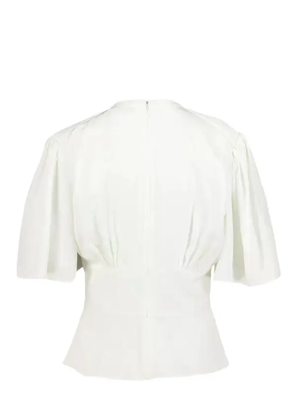 Rabanne Gathered Flared-sleeve Top - White