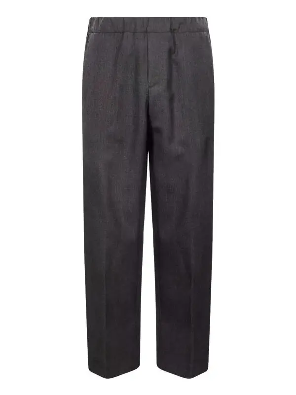 COSTUMEIN Dark Virgin Wool Pressed Crease Trousers - Grey