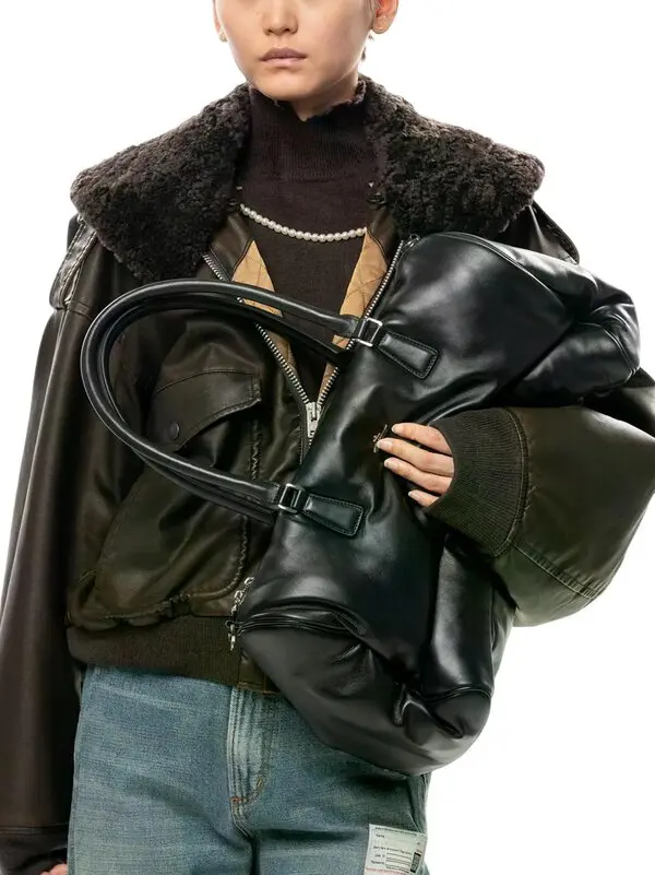 Mihara Yasuhiro Pucker Puffer Duffle Bag - Black