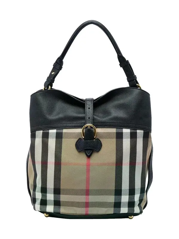 Burberry Canvas And Leather Hobo Satchel - Brown