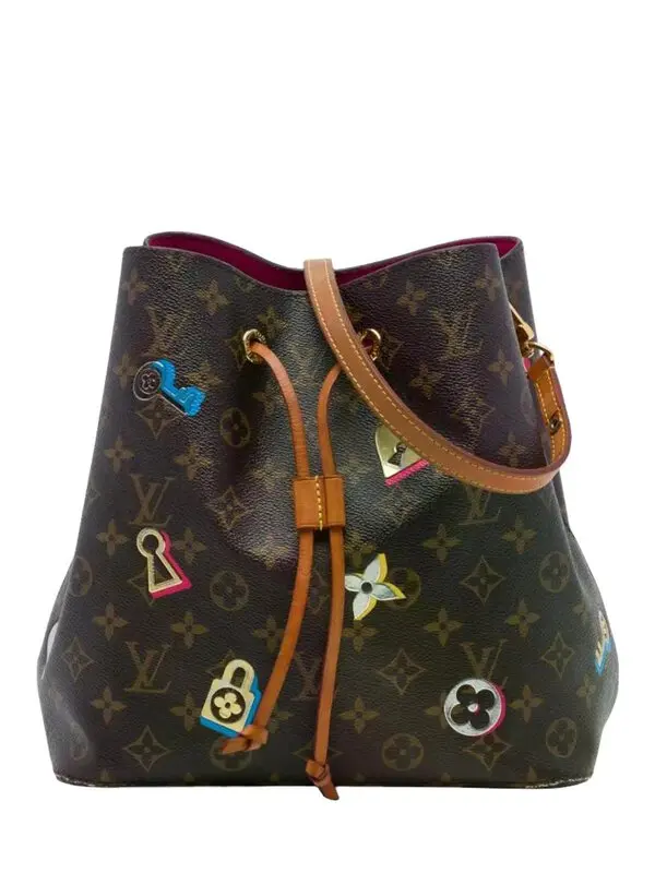 LOUIS VUITTON Monogram Love Lock Neonoe Mm Bucket Bag - Brown