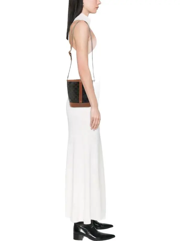 Celine Small Triomphe Coated Canvas Bucket Bag - Brown