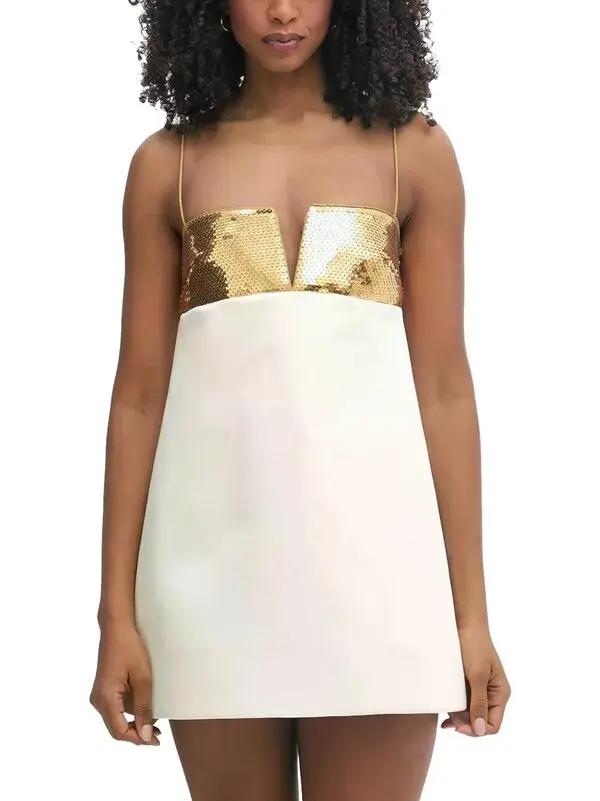 Retrofete Cyra Sequin-embellished A-line Mini Dress - White