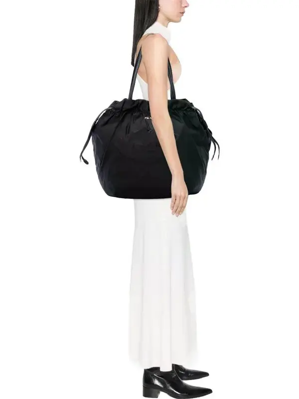 Prada Tessuto Canapa Logo Tote Bag - Black