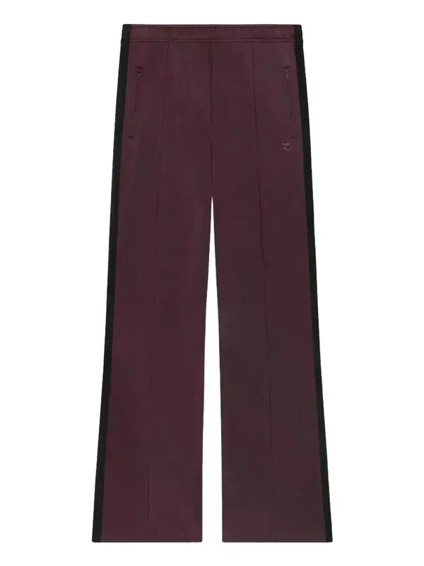 COURREGES Logo-embroidered Side-stripe Track Pants - Red