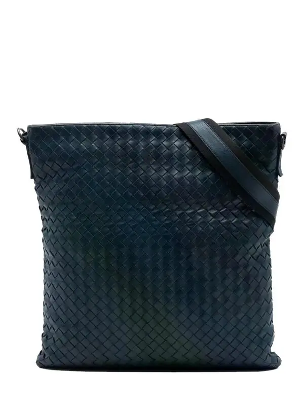 Bottega Veneta Woven Nappa Leather Crossbody Bag - Blue