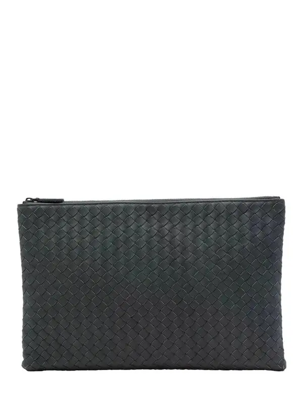 Bottega Veneta Woven Nappa Leather Clutch Bag - Grey