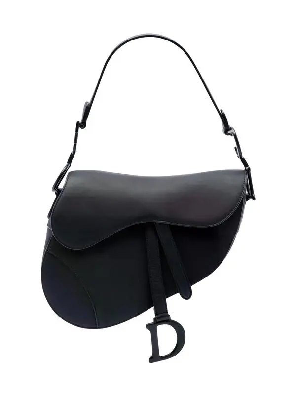 Dior 2019 Ultra Matte Calfskin Saddle Bag Shoulder Bag - Black