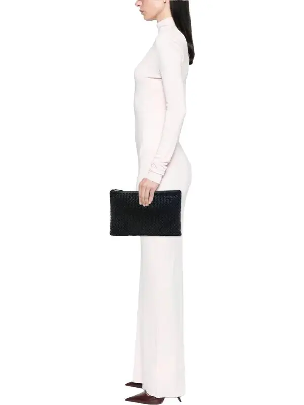 Bottega Veneta Intrecciato Nappa Leather Clutch Bag - Black