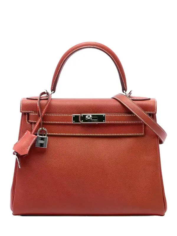 Hermès 2014 Epsom Kelly Ii Sellier 28 Satchel - Red