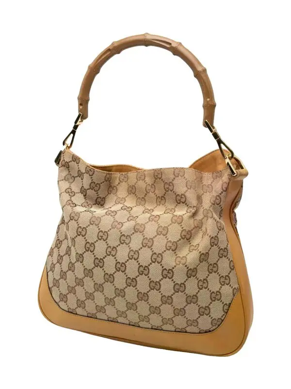 Gucci Gg Canvas Bamboo Web Satchel - Neutrals