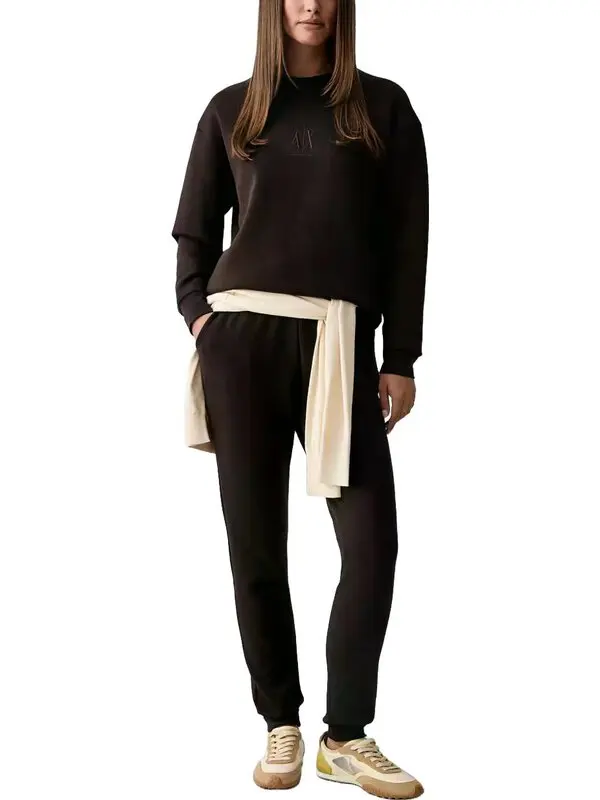 Armani Exchange Logo Embroidered Crewneck Sweatshirt - Brown