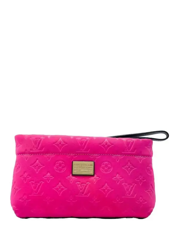 LOUIS VUITTON Monogram Embossed Neoprene Scuba Clutch Bag - Pink