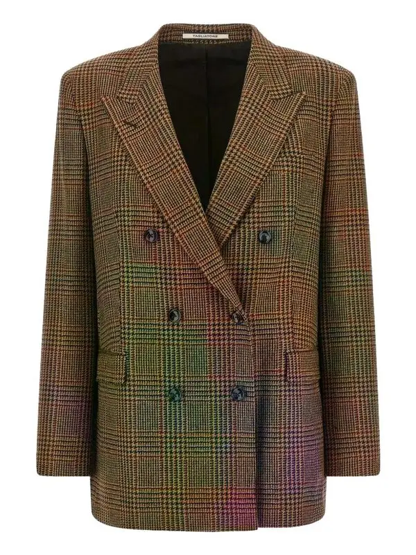 Tagliatore Prince Of Wales Jasmine Blazer - Brown