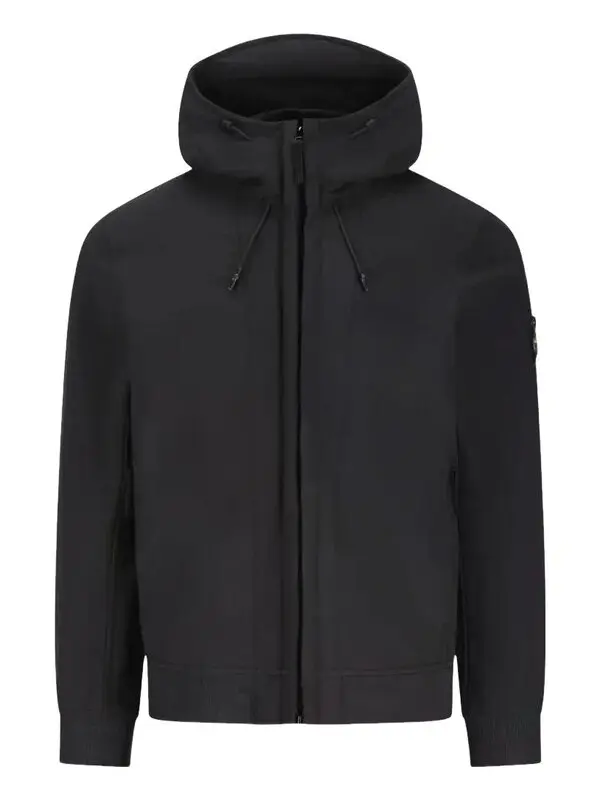 Stone Island Soft Shell-r E.dye® Hooded Jacket - Black