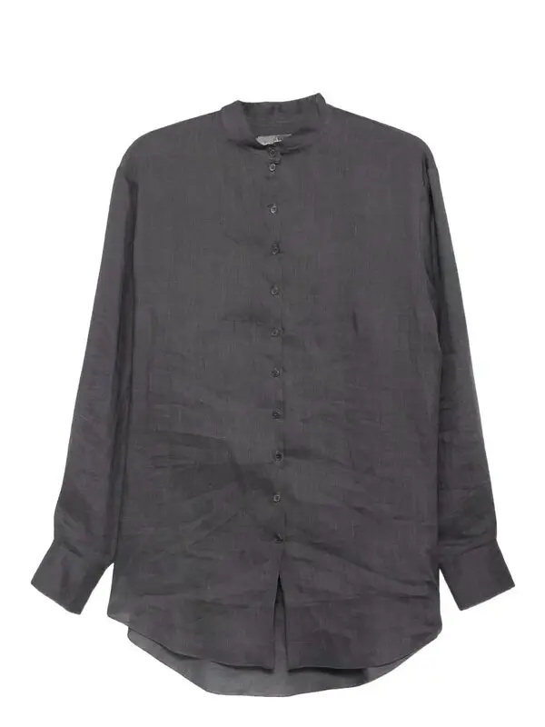 CORTANA Mandarin Collar Button-up Shirt - Grey