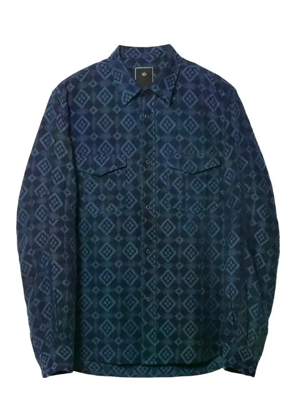 MAHARISHI Komon Aizome Jacquard-patterned Cotton Shirt - Blue