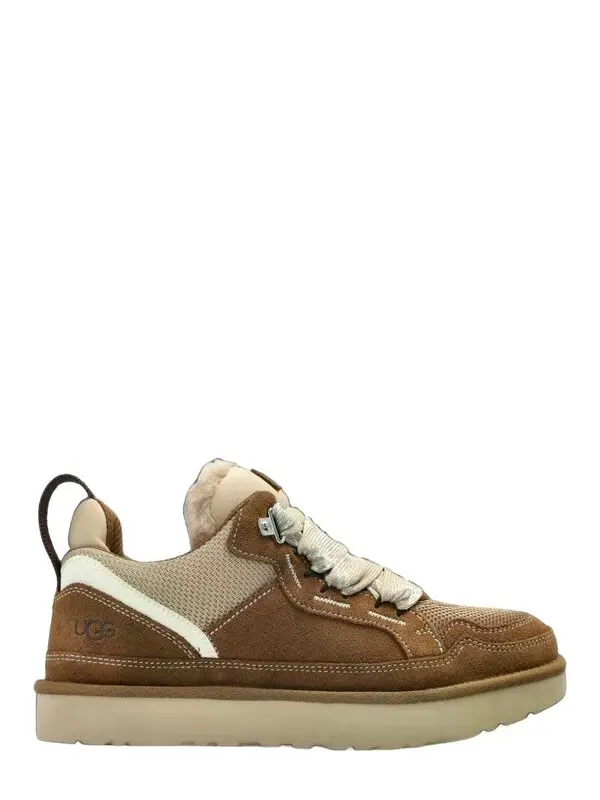 UGG Lowmel Suede Sneakers With Shearling Trim - Brown