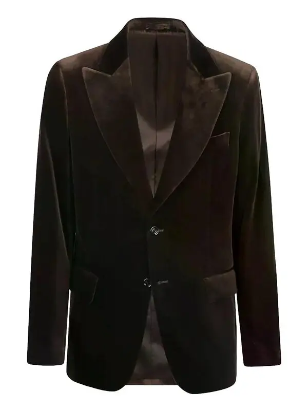 LARDINI Long-sleeve Peak-lapel Blazer - Brown