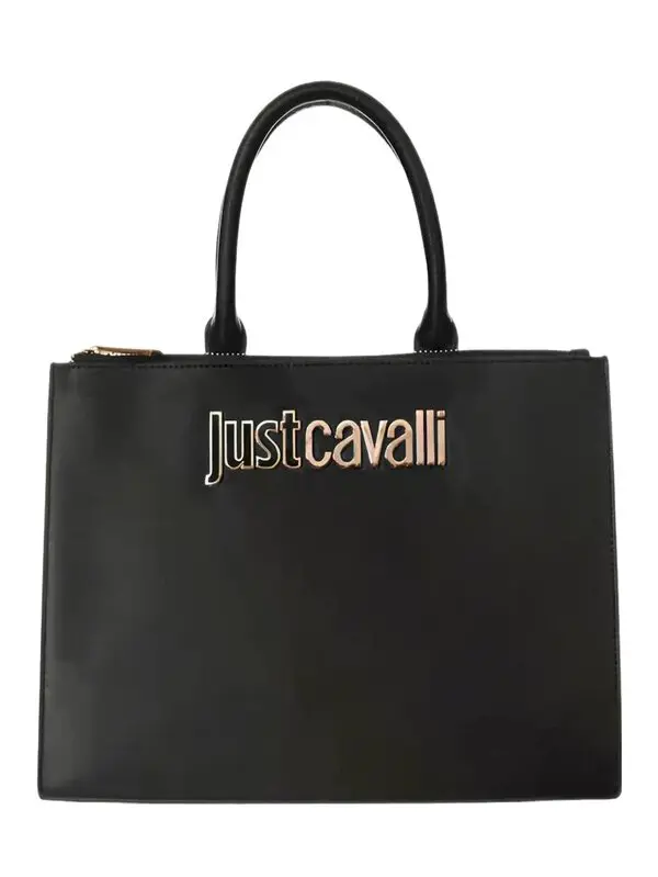 Just Cavalli Logo Plaque Tote Bag - Black