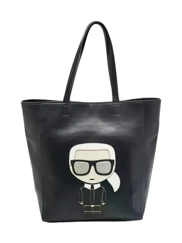 Karl Lagerfeld K/ikonik Leather Tote Bag - Black