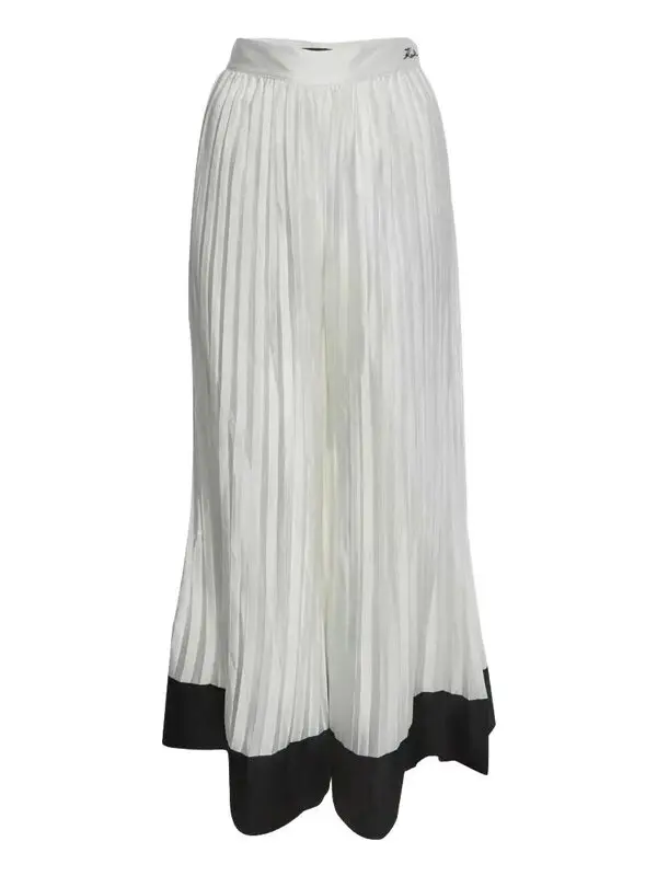 Karl Lagerfeld Pleated Wide-leg Trousers - White