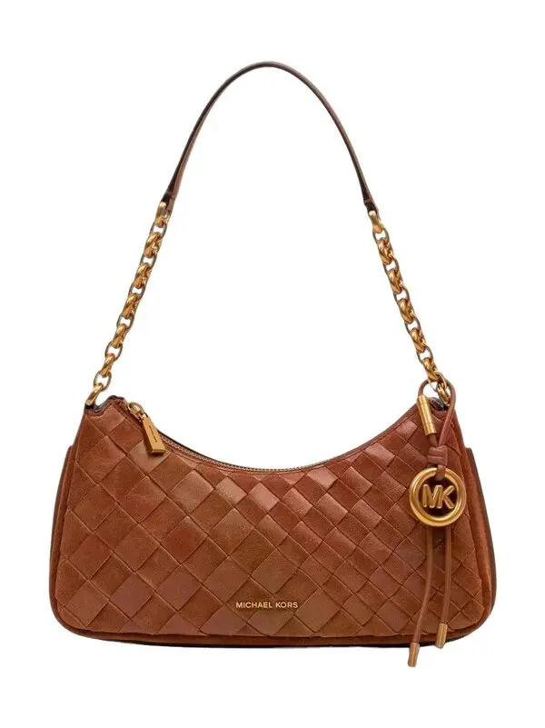 Michael Kors Nolita Hand-woven Leather Chain Clutch - Brown