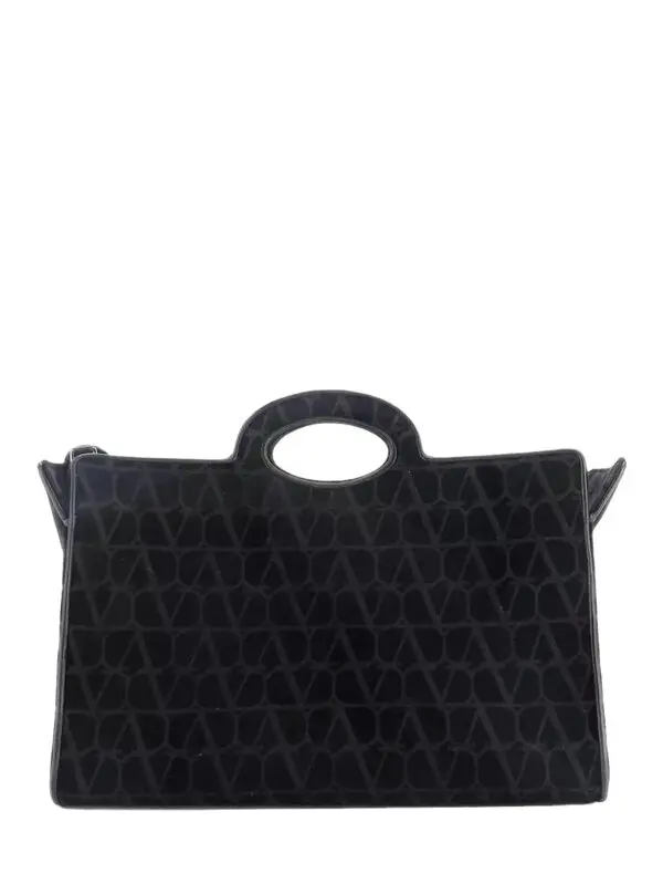 Valentino Garavani Le Troisieme Toile Iconograph Fabric Medium Tote Bag - Black