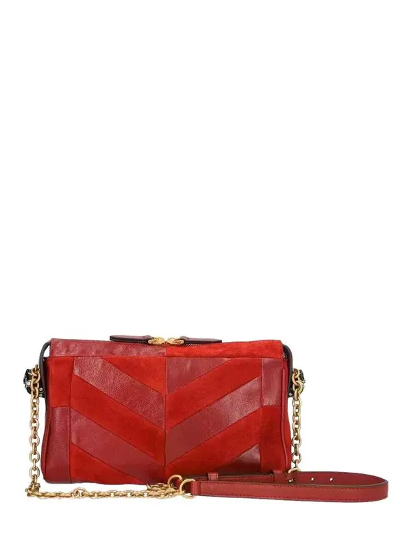 Valentino Garavani Panthea Small Shoulder Bag In Suede And Nappa Leather - Red