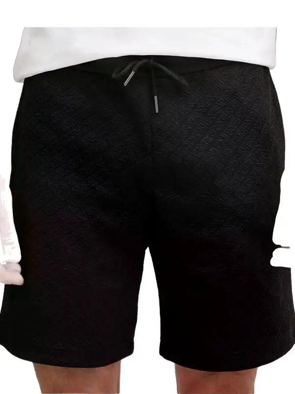 Armani Exchange Jacquard Logo Track Shorts - Black