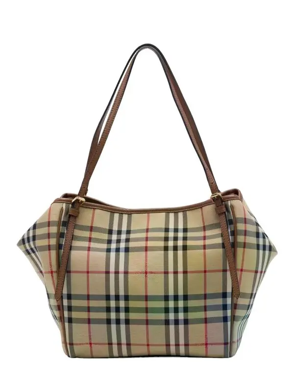 Burberry Small Haymarket Check Nylon Canterbury Tote Bag - Neutrals