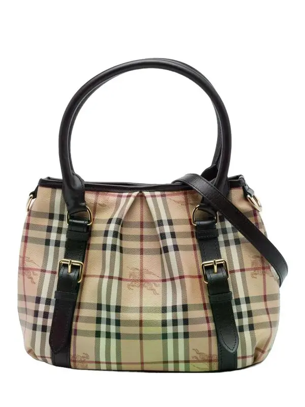 Burberry Haymarket Check Coated Canvas Northfield Satchel - Neutrals