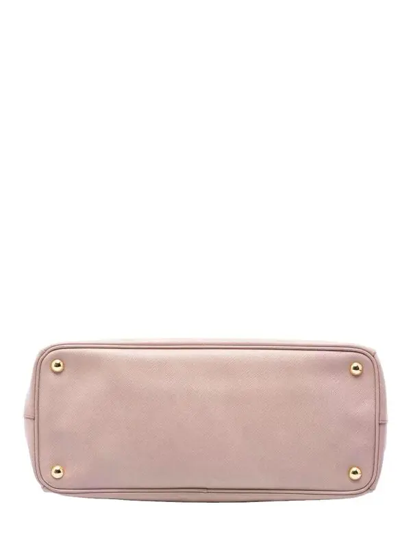 Prada Saffiano Lux Galleria Double Zip Satchel - Brown