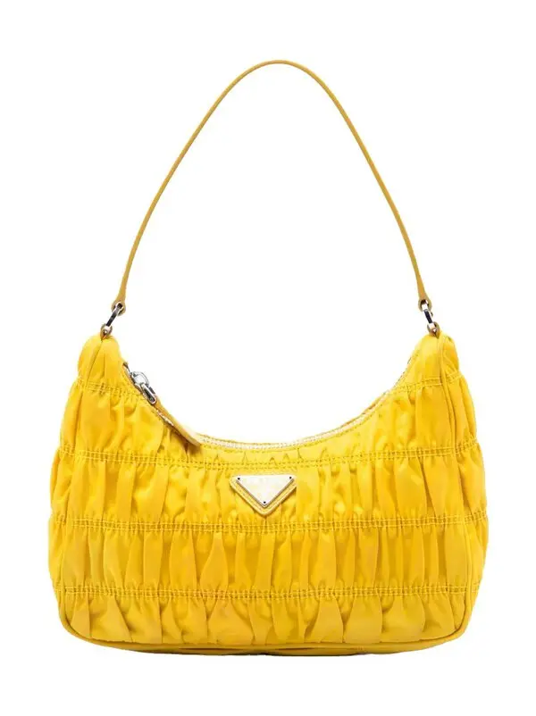 Prada Tessuto Gaufre Re Edition Shoulder Bag - Yellow
